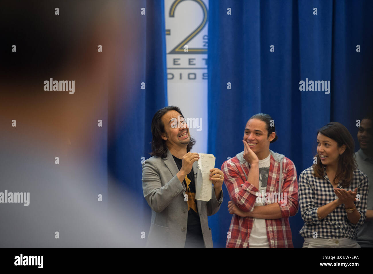 Manhattan, NY, USA. 18th June, 2015. Lead actor LIN-MANUEL MIRANDA ...