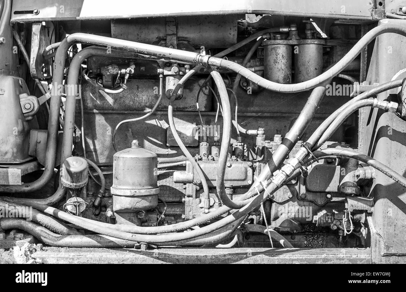 Motor compartment Black and White Stock Photos & Images - Alamy