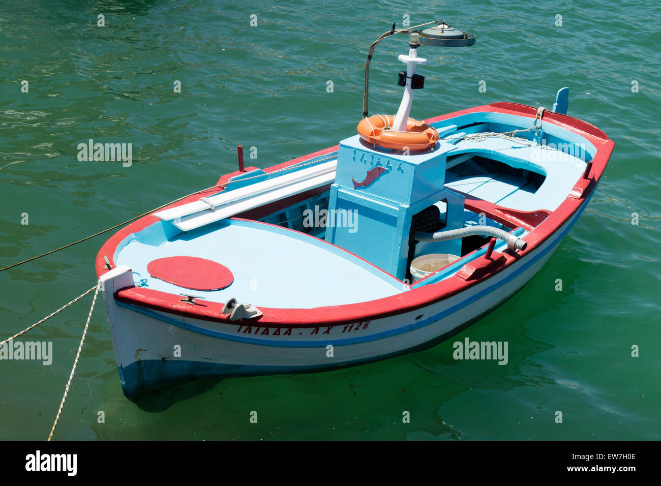 Fishing boat, in the harbour of Chios on the isle of Chios, Greece ...