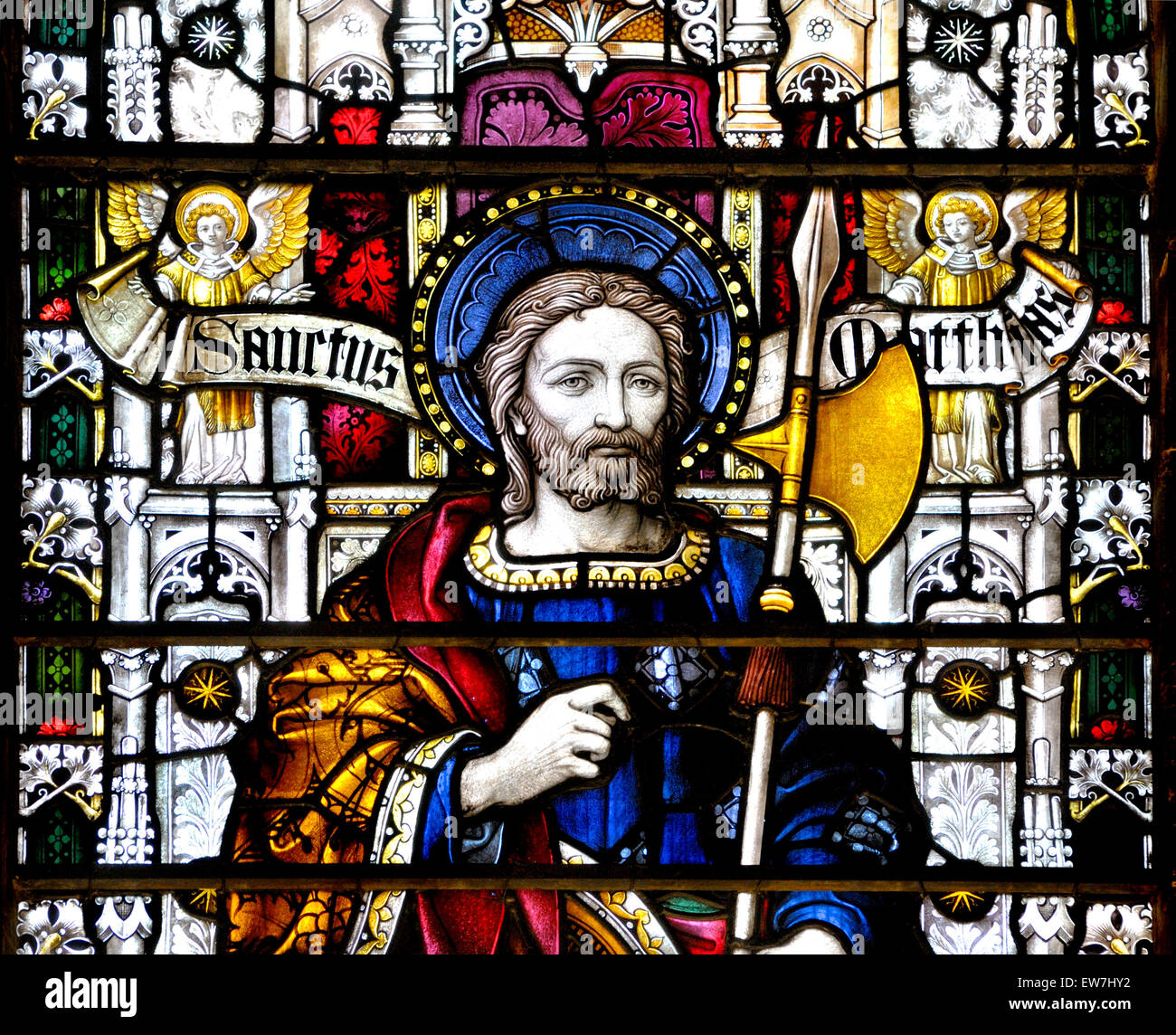 Norwich, Norfolk, England. Norwich Cathedral (1096-1145) Stained glass ...