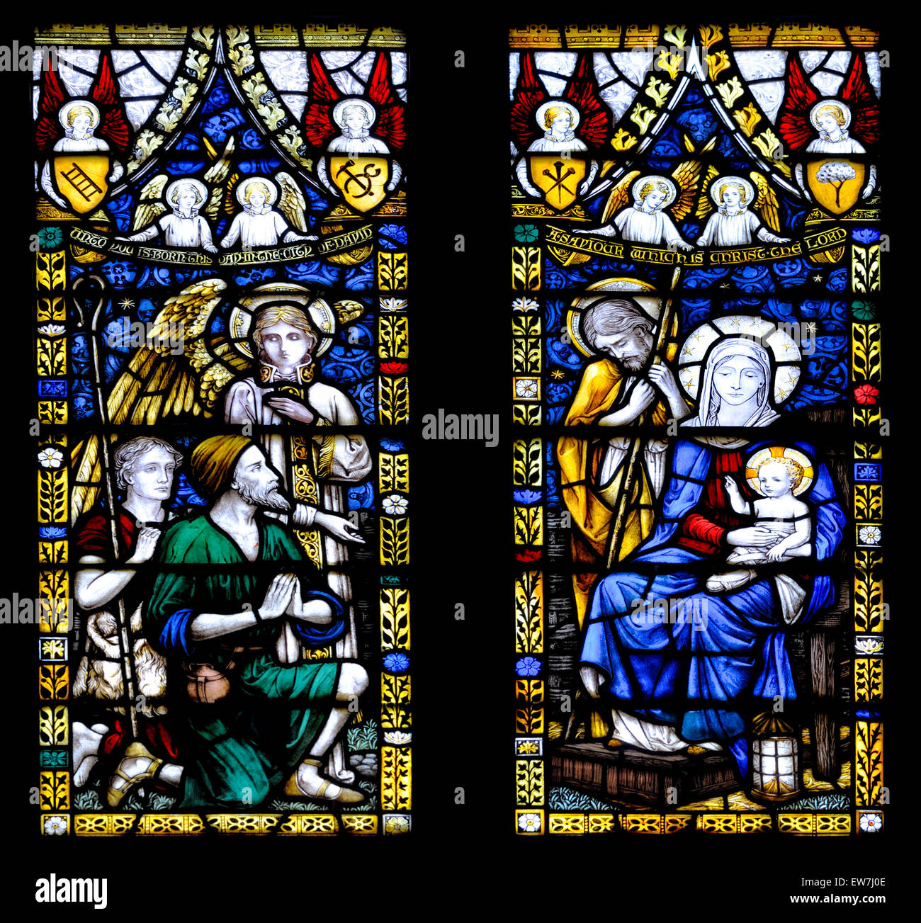 Norwich, Norfolk, England. Norwich Cathedral (1096-1145) Stained glass ...