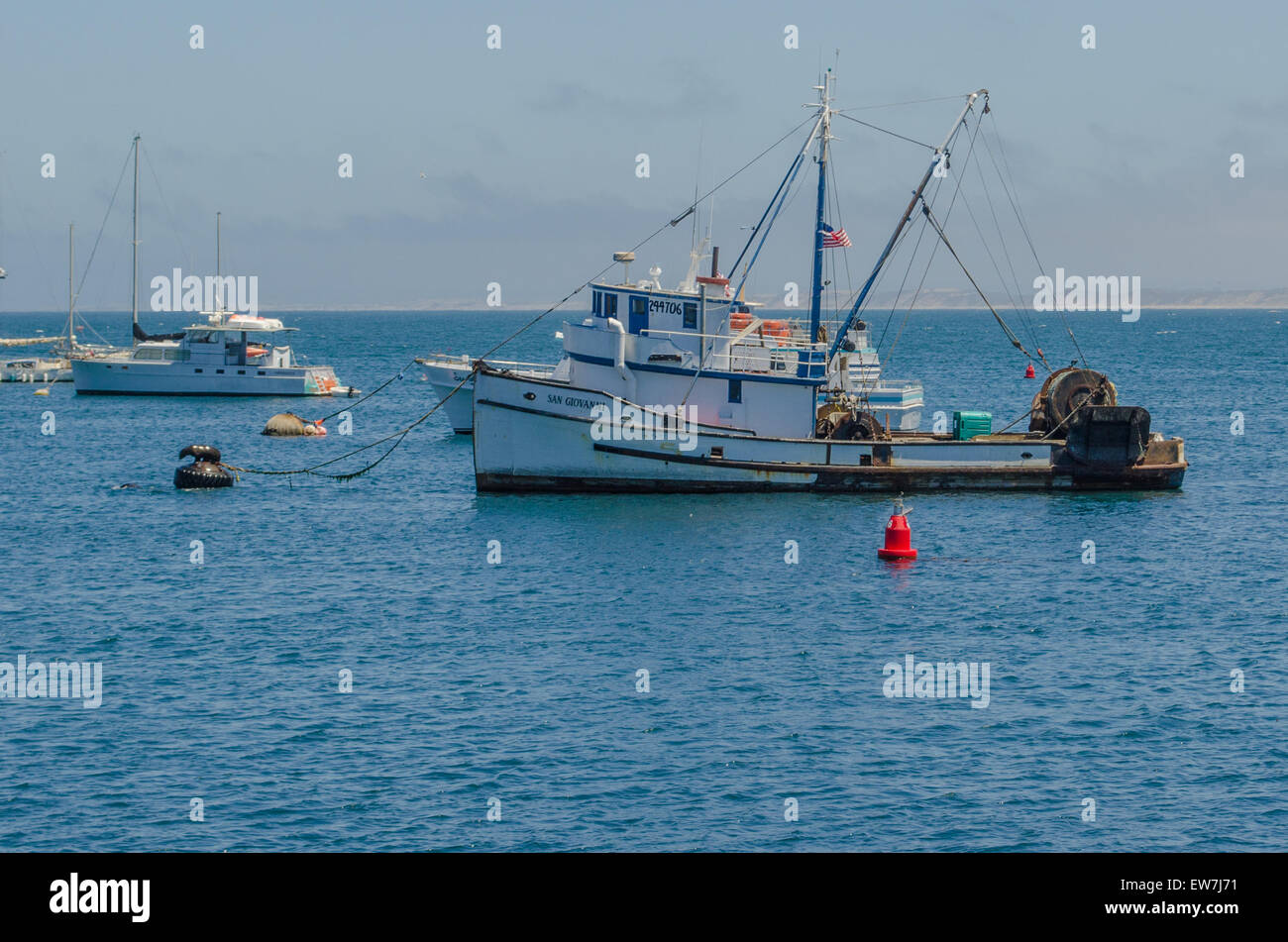 Fishing boat in Monterey Bay, California Stock Photo - Alamy