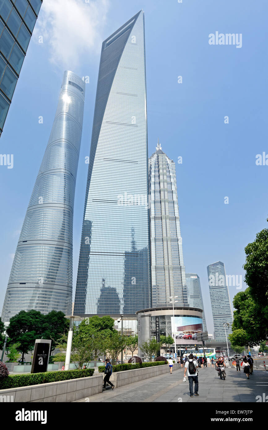 Shanghai Pudong City Oriental Pearl television tower, Jin Mao Tower ...