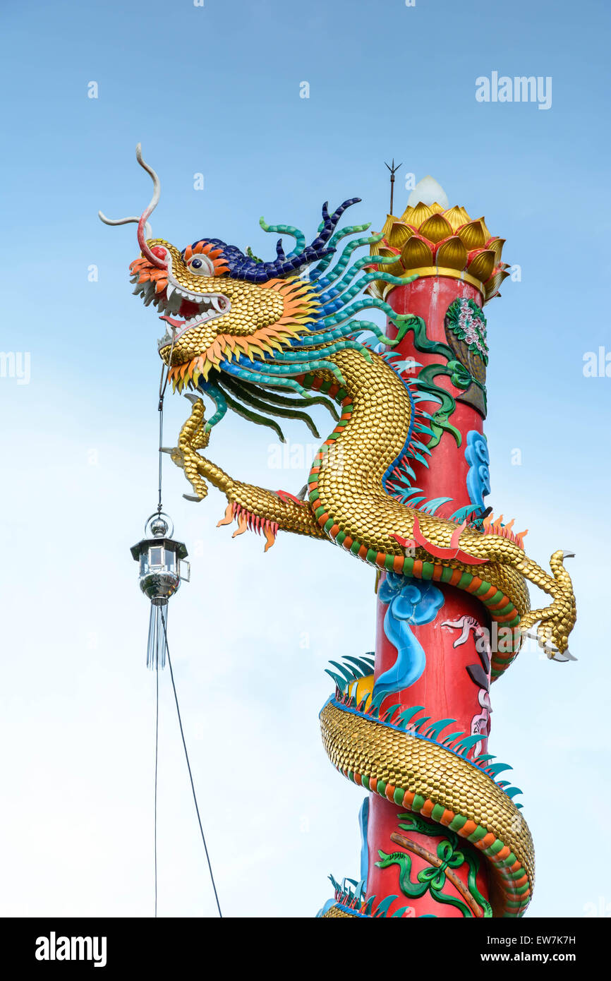 Dragon pole climbing, sky background Represent greatness Stock Photo ...