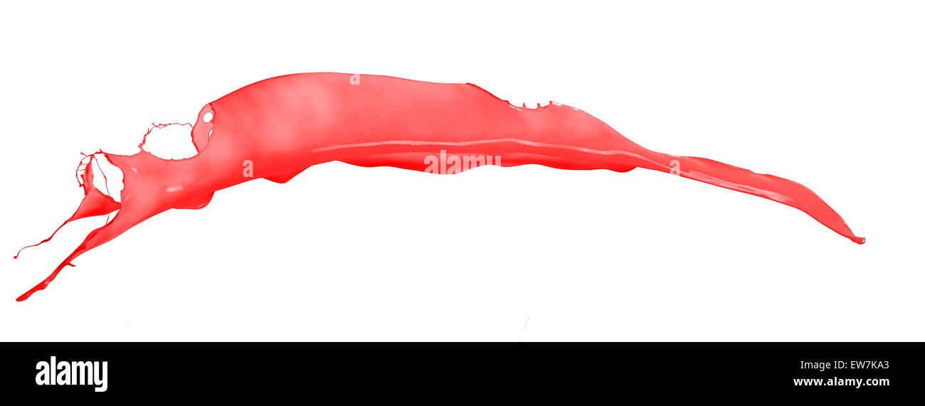 beautiful splashes of red paint isolated on white background Stock ...