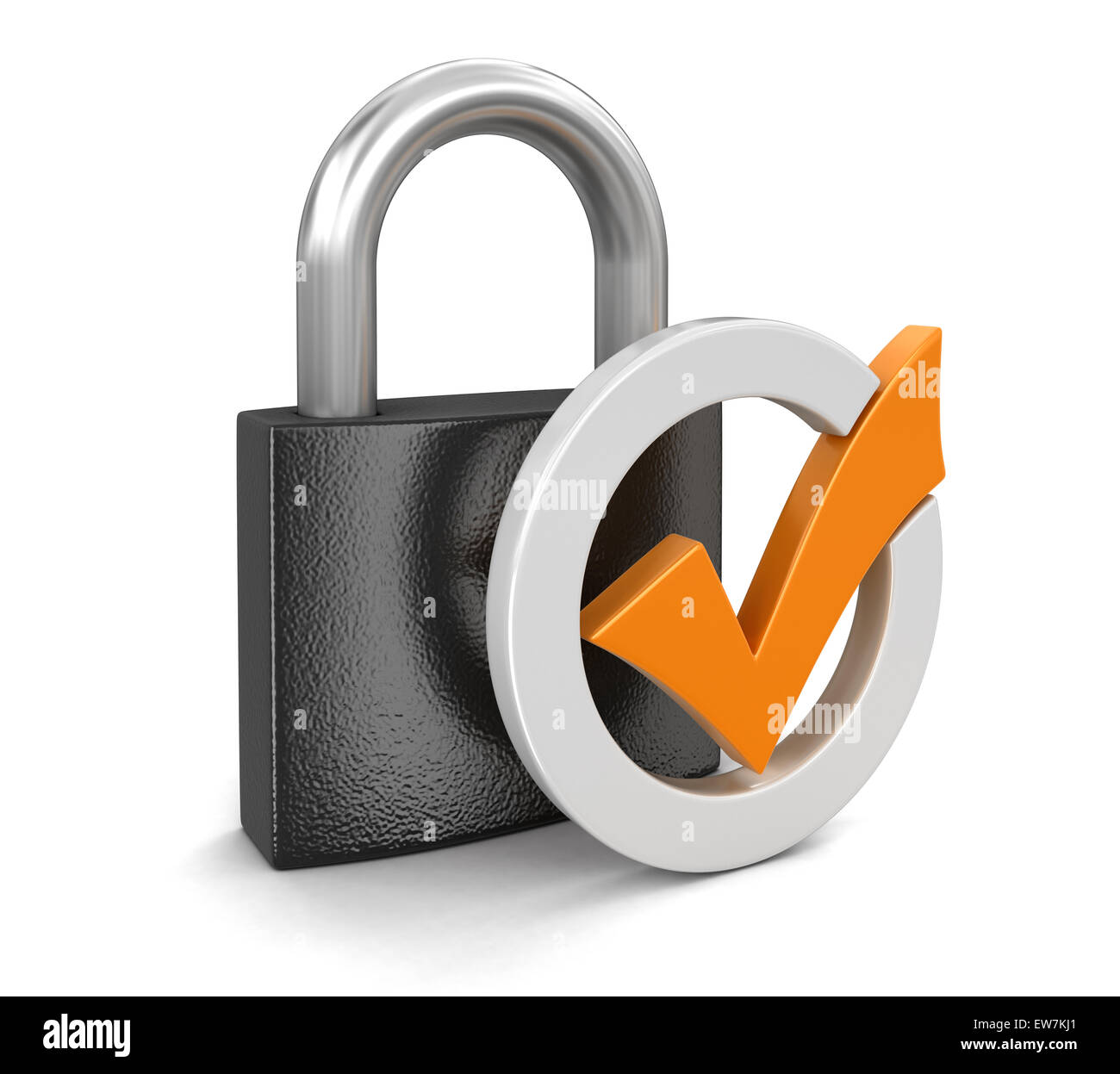 Lock and Check Mark (clipping path included Stock Photo - Alamy