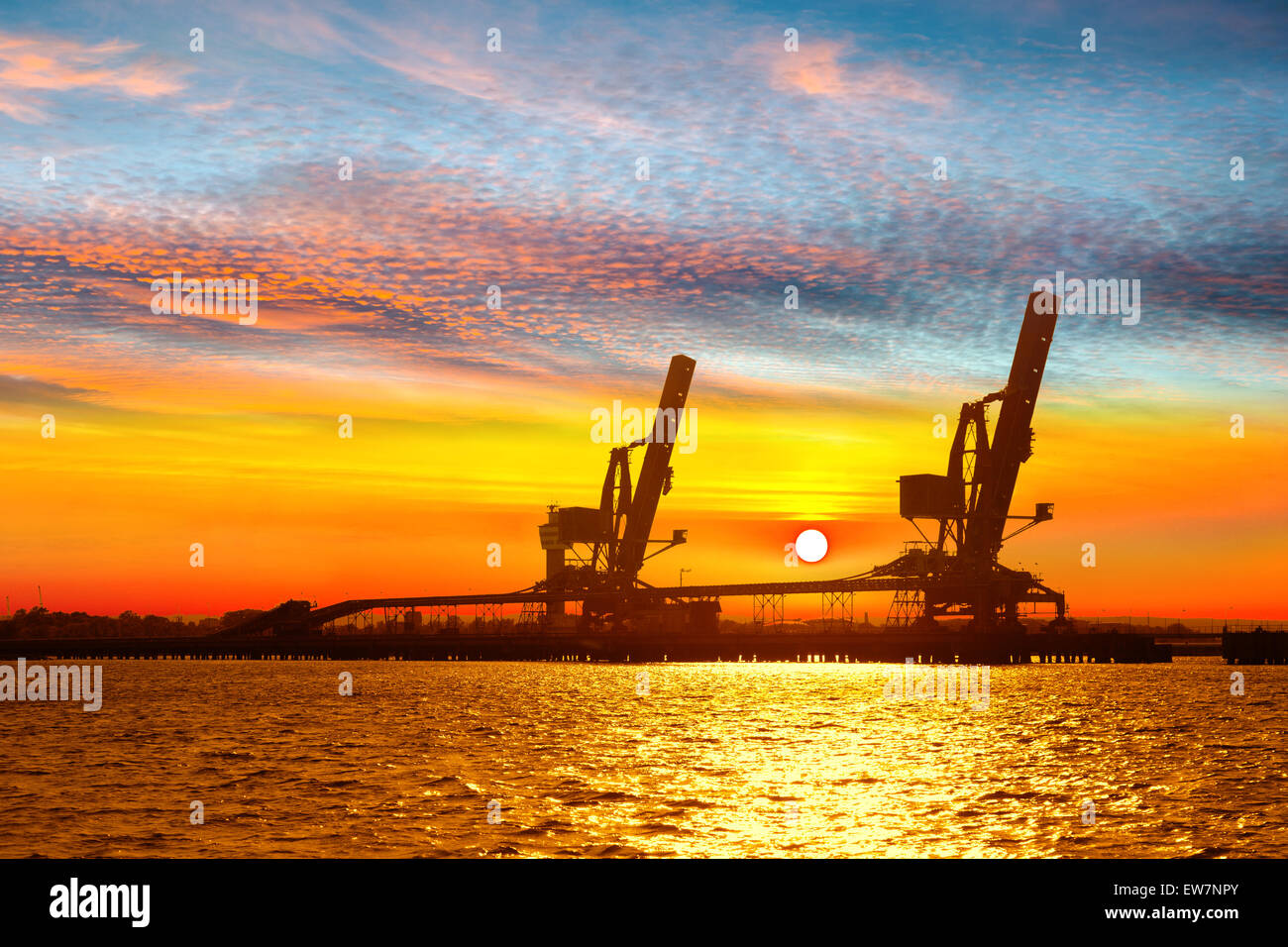 Crane loader and conveyors to transport coal Stock Photo - Alamy