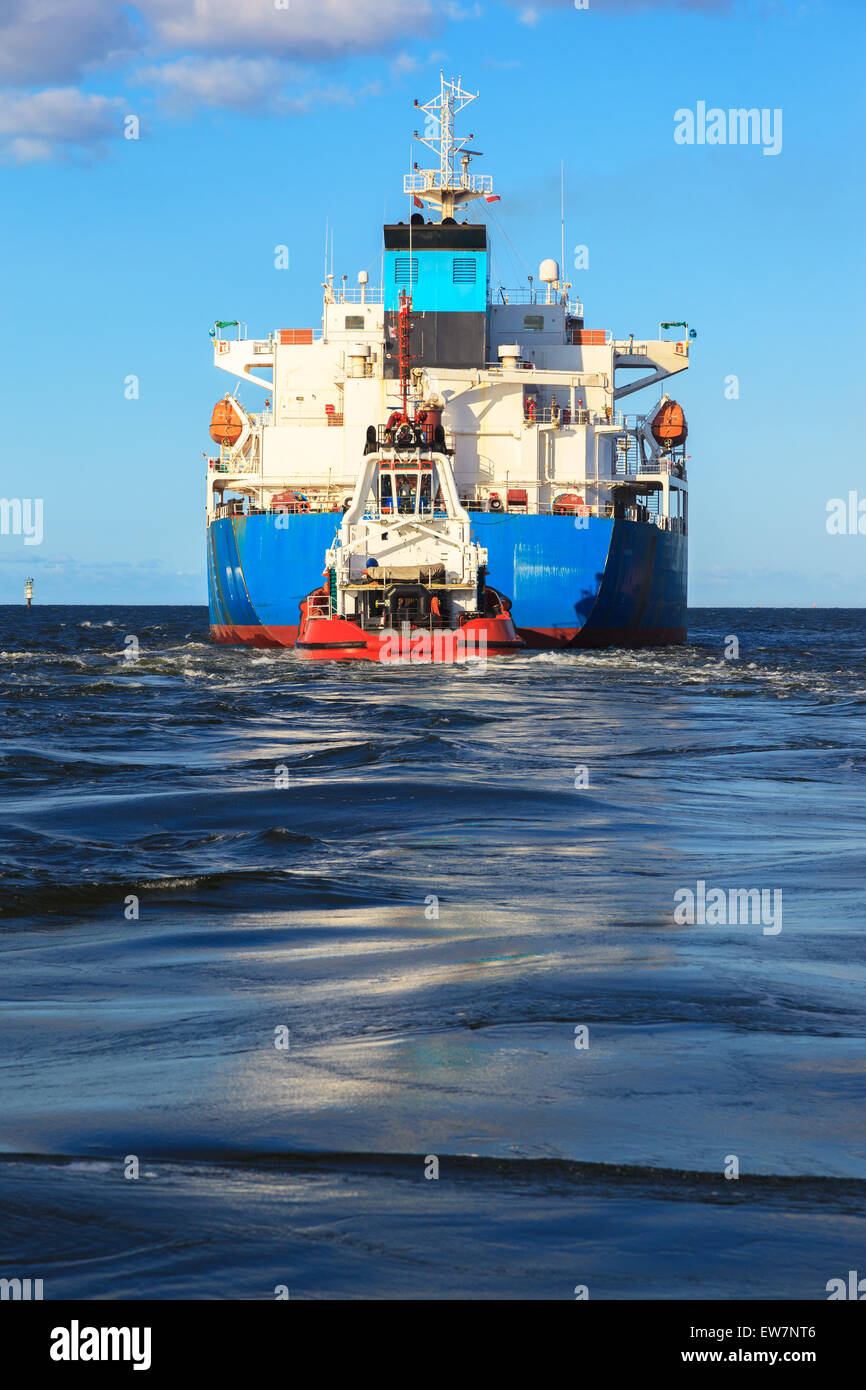 Large tanker ship on route to sea Stock Photo - Alamy