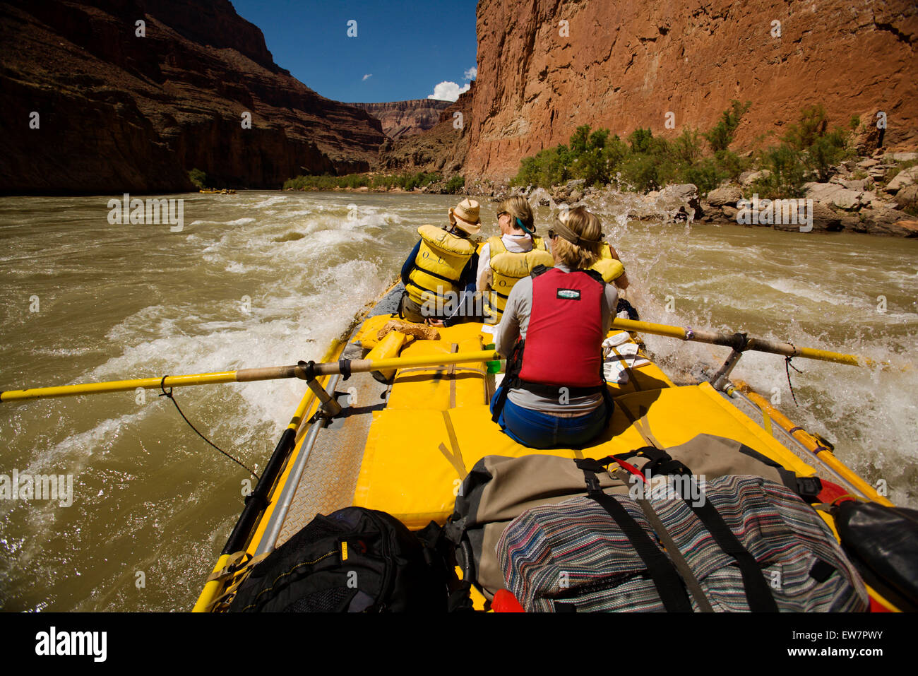 People rafting on a river in a canyon Stock Photo - Alamy