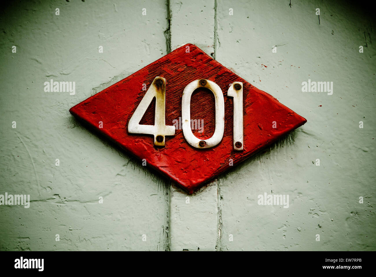 Number 401 on diamond shape Stock Photo - Alamy