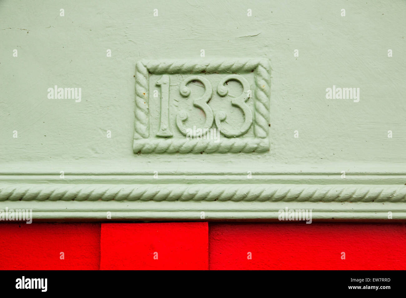 Number 133 with rope frame Stock Photo - Alamy