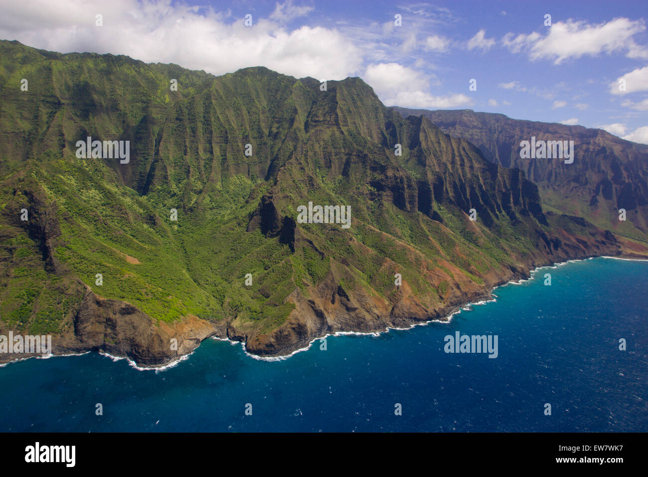 Na Pali Coast shoreline, Kauai, Hawaii (ariel Stock Photo - Alamy