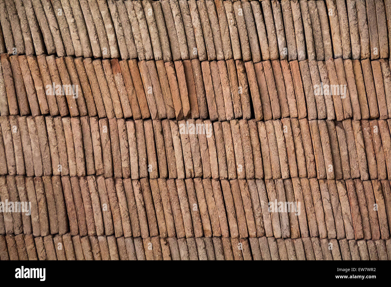 Close view of a pile of traditional mud bricks production Stock Photo ...