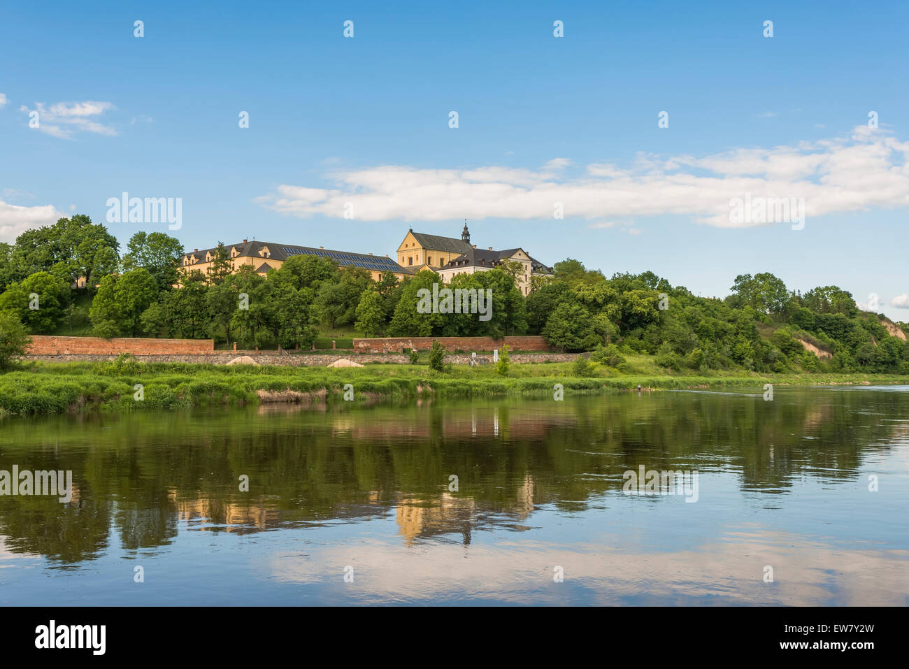 Panorama of Bug River and Castle Hill in Drohiczyn, Poland Stock Photo ...