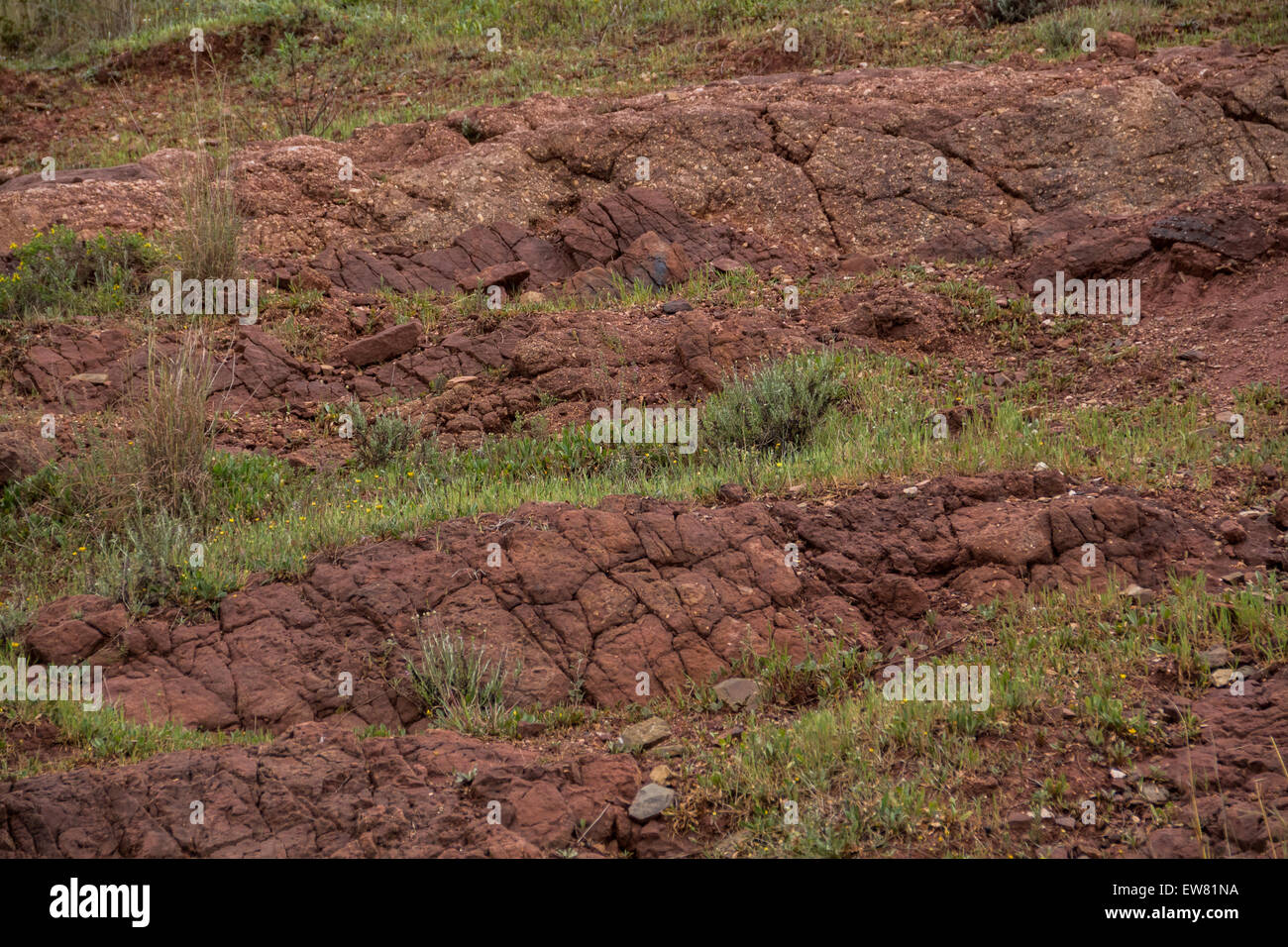 View of red sedimentary clay dirt background in nature Stock Photo - Alamy