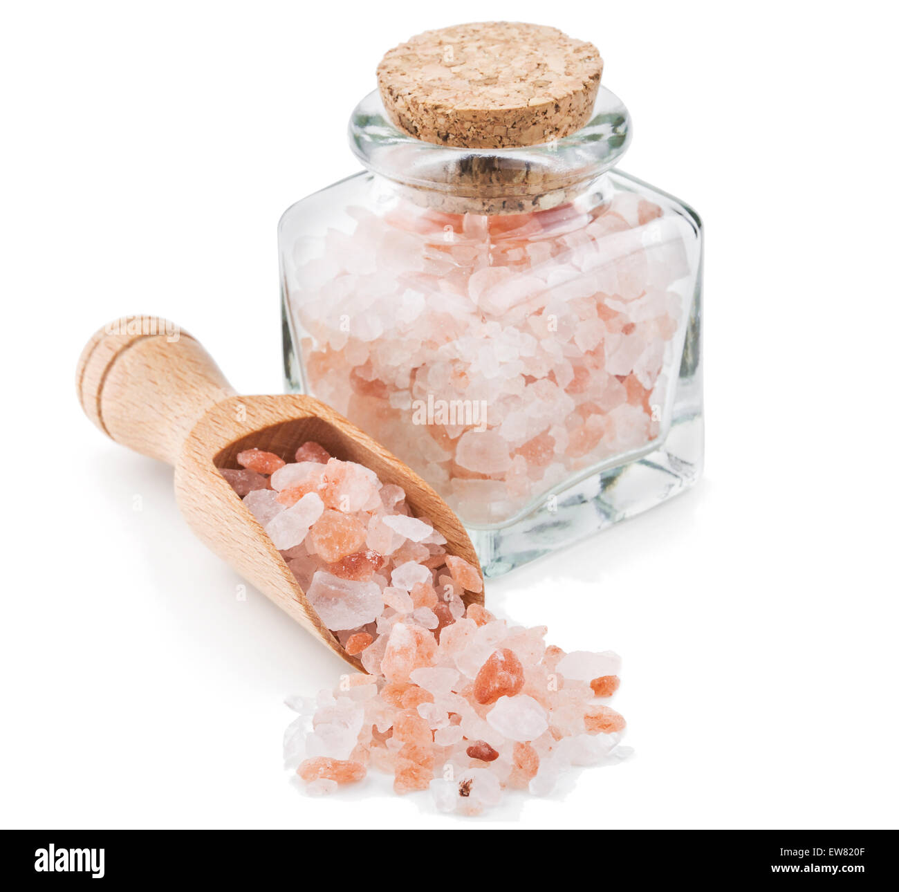 Himalayan pink salt in a glass bottle Stock Photo - Alamy