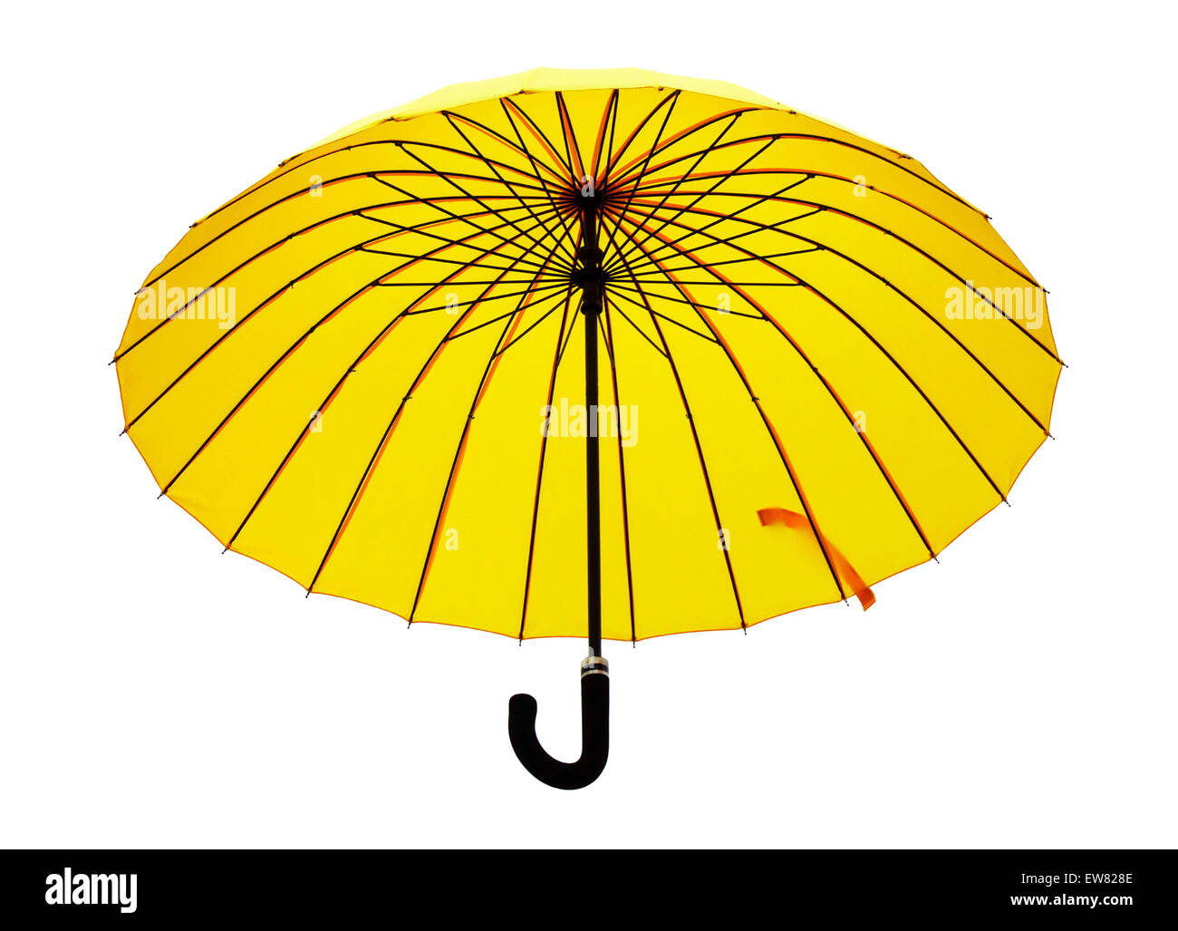 yellow umbrella isolated on white Stock Photo - Alamy