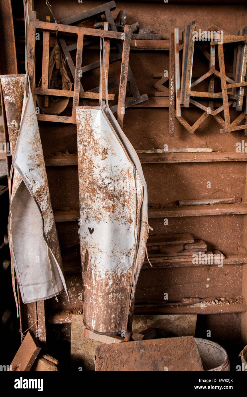Close view of the mold tools to create traditional mud bricks Stock ...