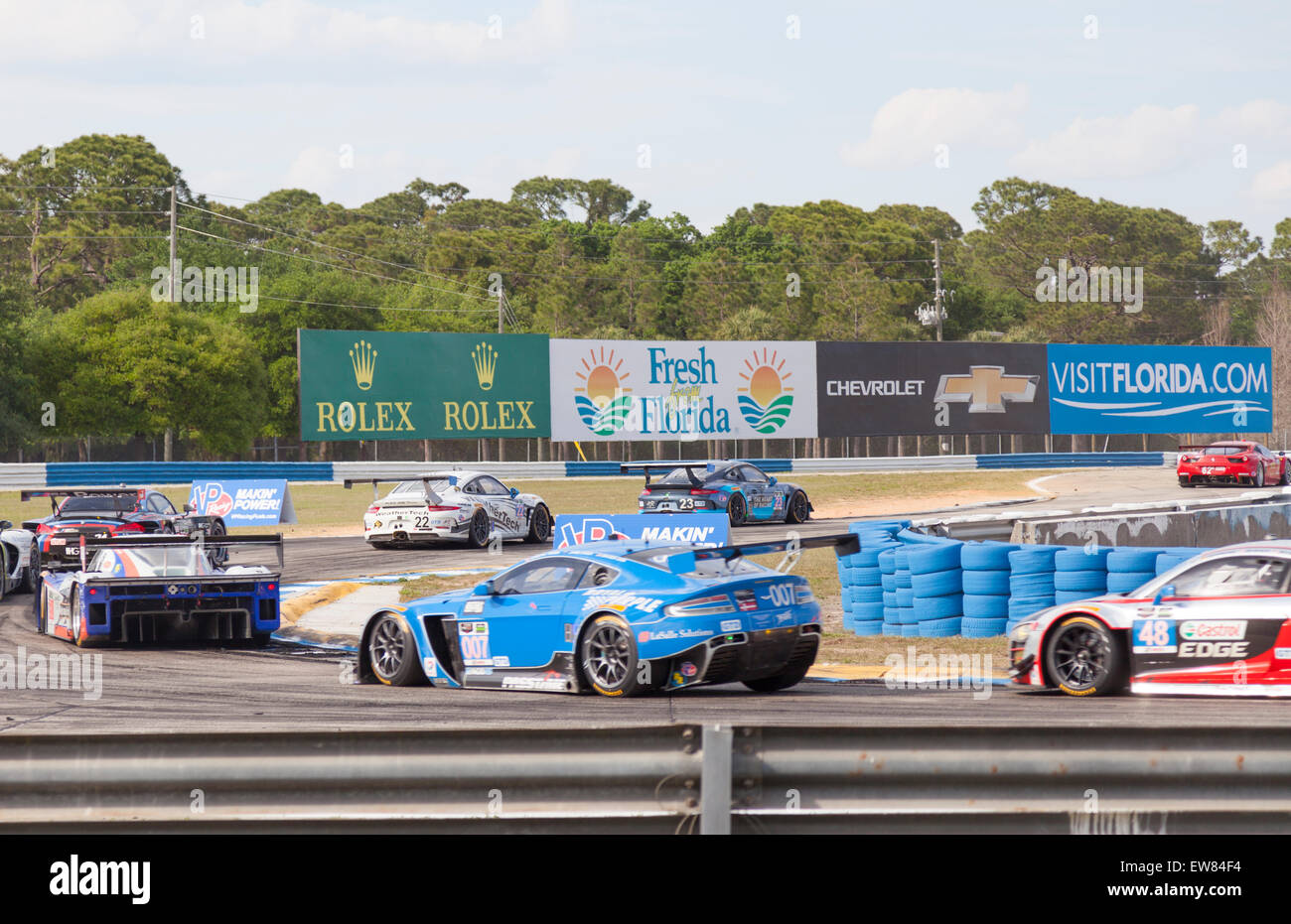 Porsche racing at 12 Hours of Sebring Car race in Sebring Florida Stock ...