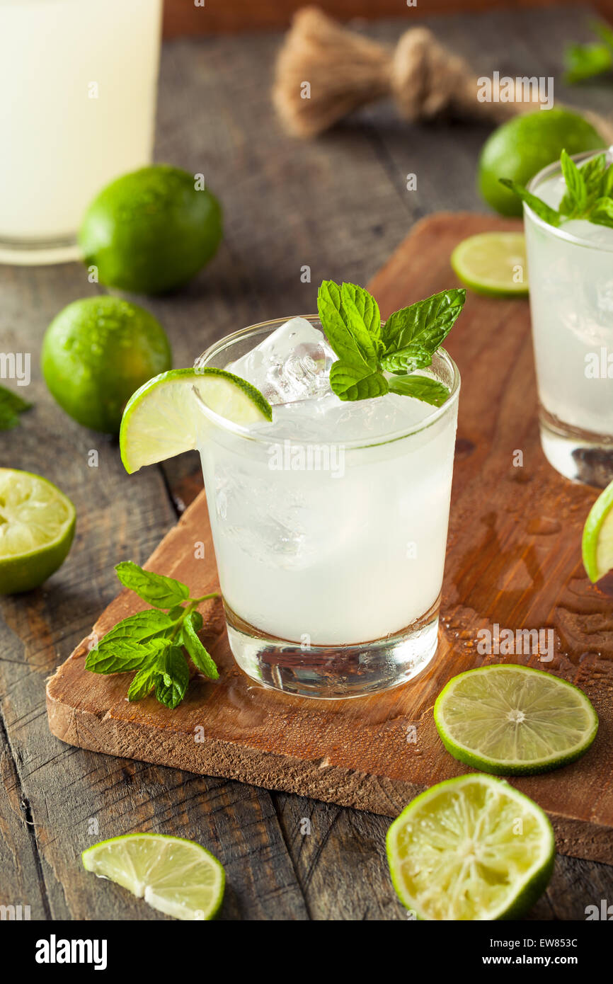 Cold Refreshing Iced Limeade with a MInt Garnish Stock Photo - Alamy