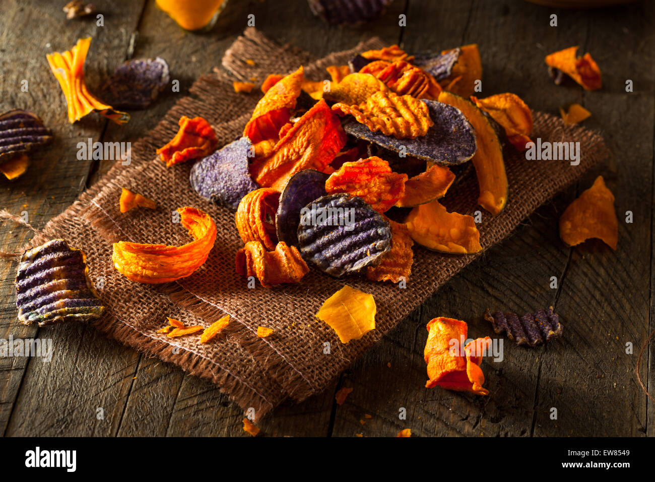 Healthy Organic Vegetable Chips Ready to Eat Stock Photo - Alamy
