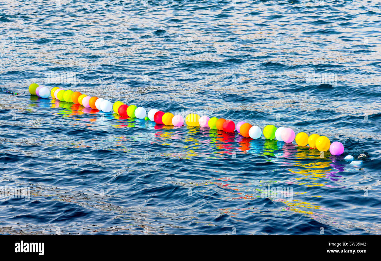 Balloons on the sea Stock Photo - Alamy
