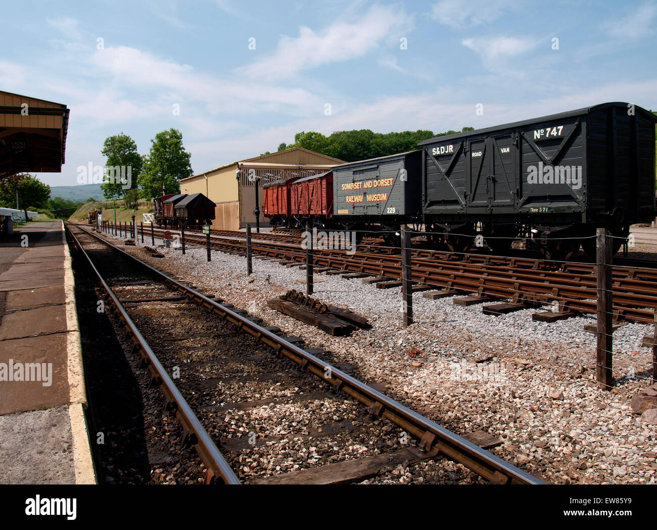 Railway wagons at Washford Station, West Somerset Heritage steam ...