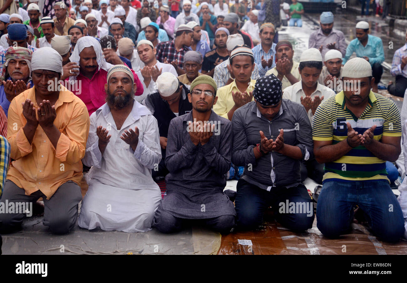 Kolkata, India. 20th June, 2015. Muslim community of Kolkata gather for ...