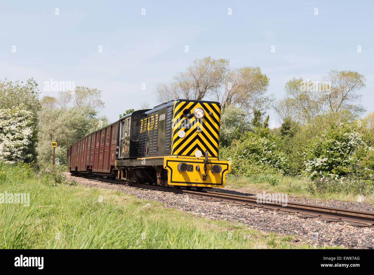 Little trains on the Romney, Hythe and Dymchurch Railway, Kent, England ...