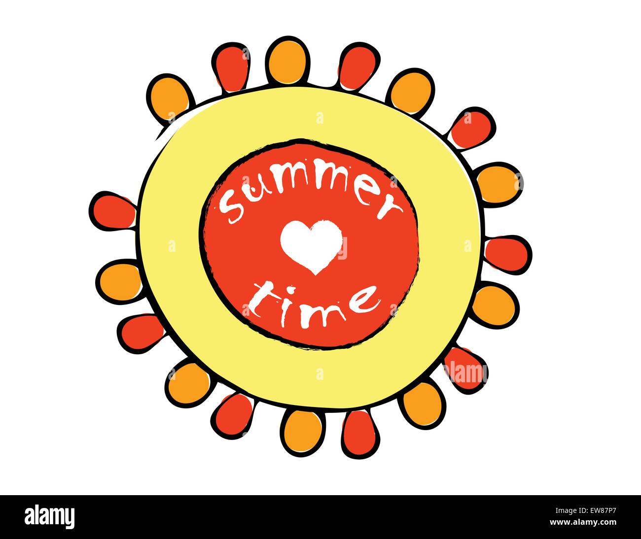 cartoon red and yellow sun Stock Vector Image & Art - Alamy