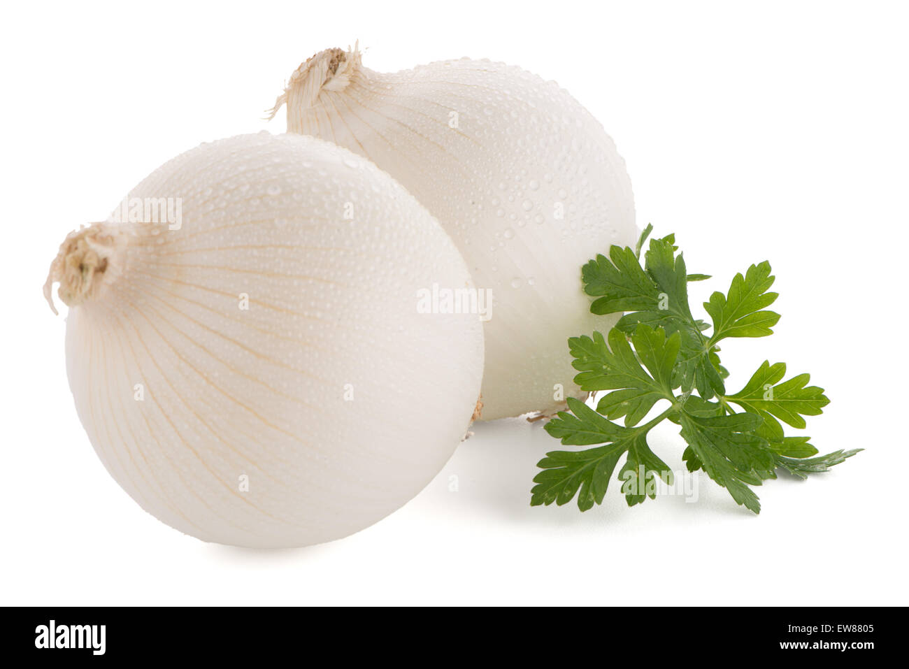 Two onions isolated on white background Stock Photo - Alamy