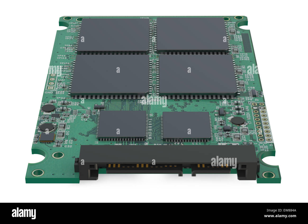 Circuit Board of an SSD isolated on white background Stock Photo - Alamy