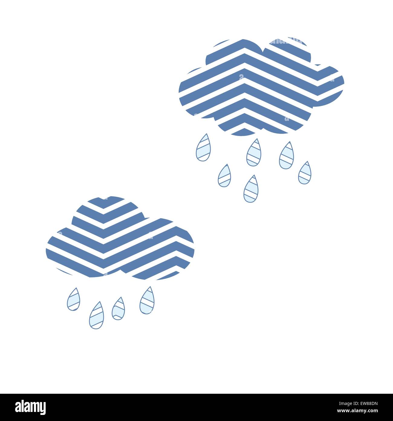 Clouds Sky Abstract Rain Nature Storm Cute Vector Illustration Stock ...