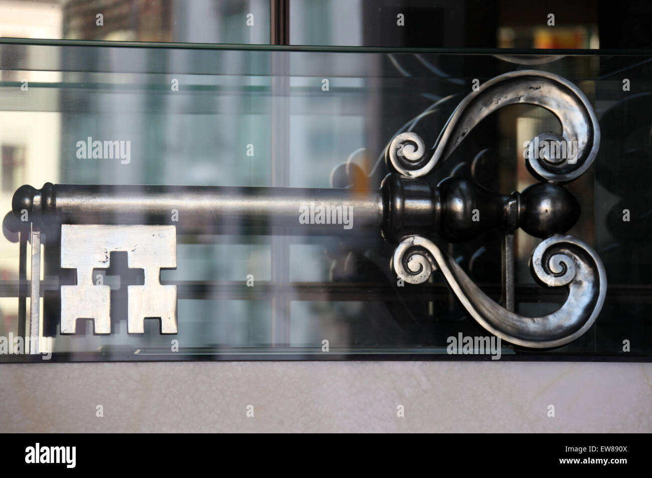 Key displayed in the entrance of Riga Town Hall Stock Photo - Alamy