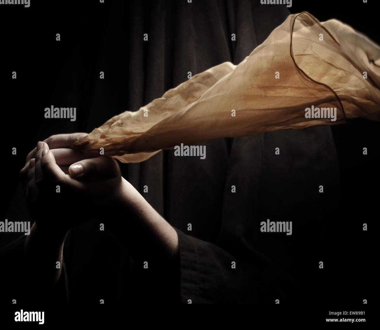 Scarf wind hand hi-res stock photography and images - Alamy