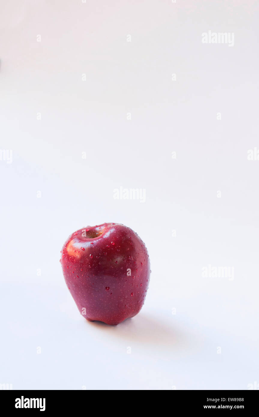 Red Apple on White Background Stock Photo - Alamy