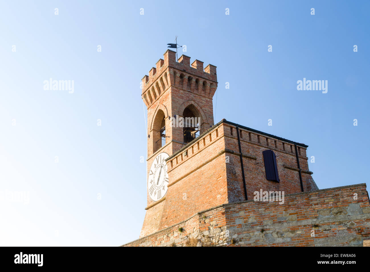 Medieval crenellated brick wall clock hi-res stock photography and ...
