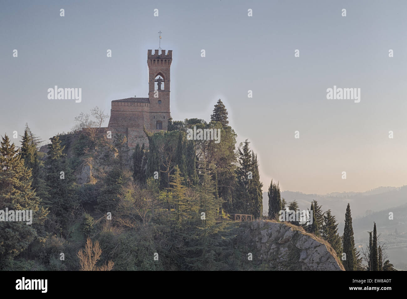 Medieval crenellated brick wall clock hi-res stock photography and ...