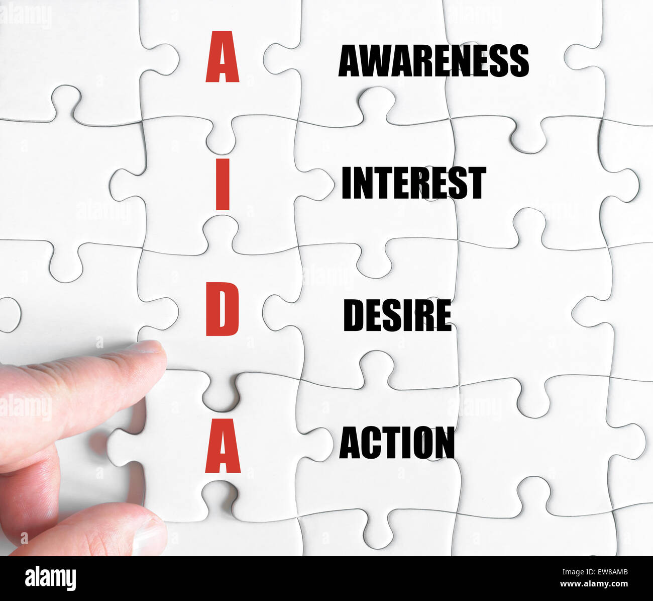 Concept image of Business Acronym AIDA as Awareness Interest Desire ...