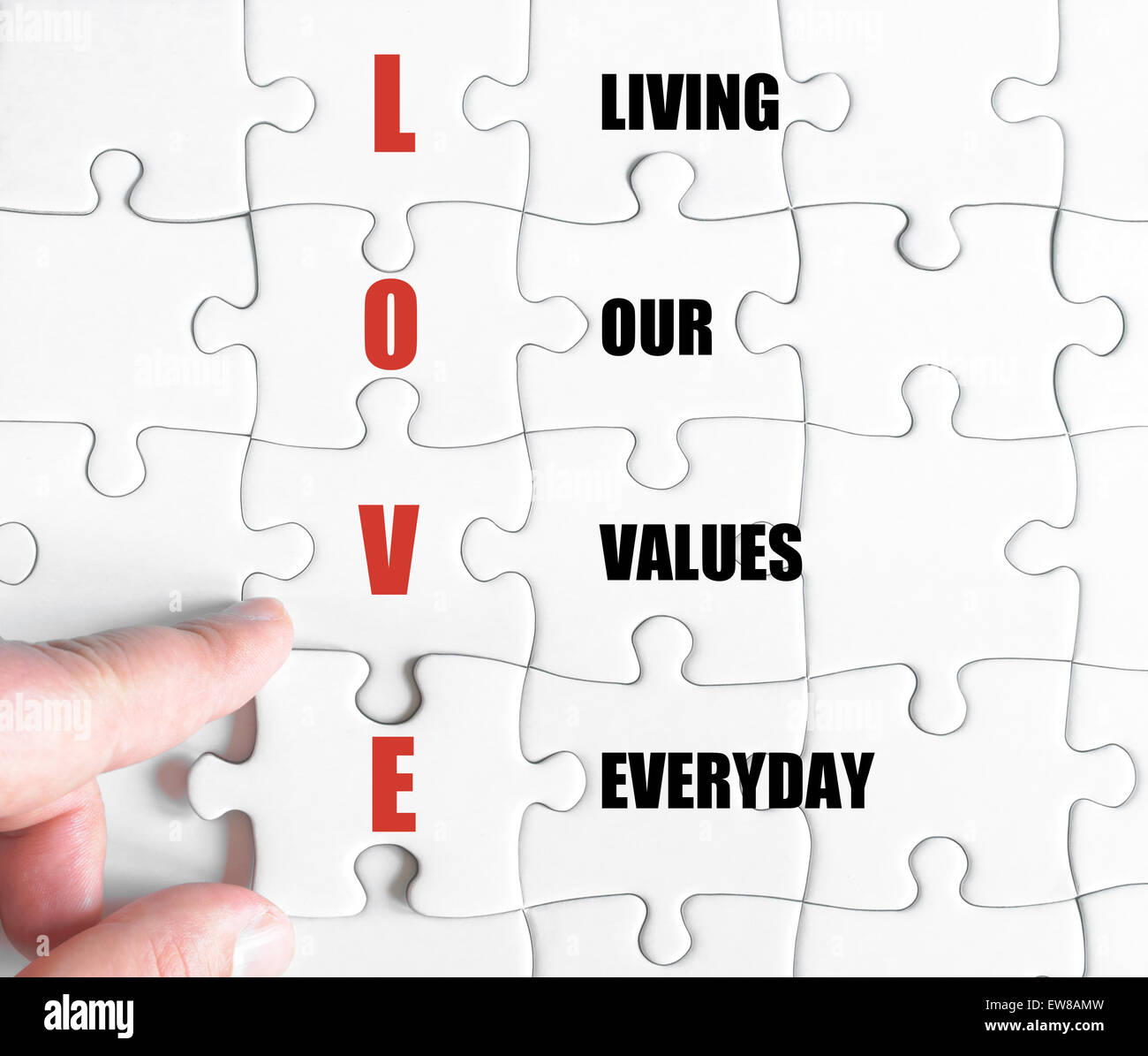 Concept image of Business Acronym LOVE as Living Our Values Everyday ...