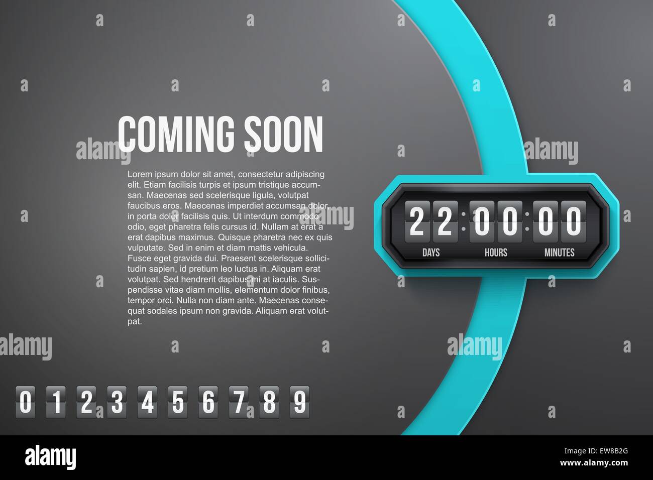 Background Coming Soon and countdown timer. Vector Stock Vector Image ...