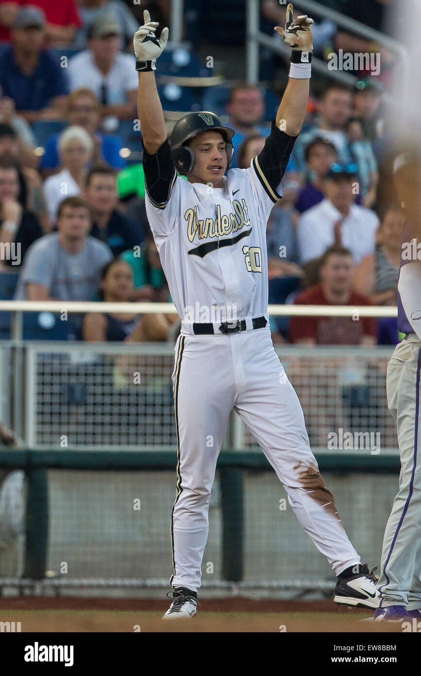 June 19, 2015: Vanderbilt Bryan Reynolds #20 celebrates in action ...