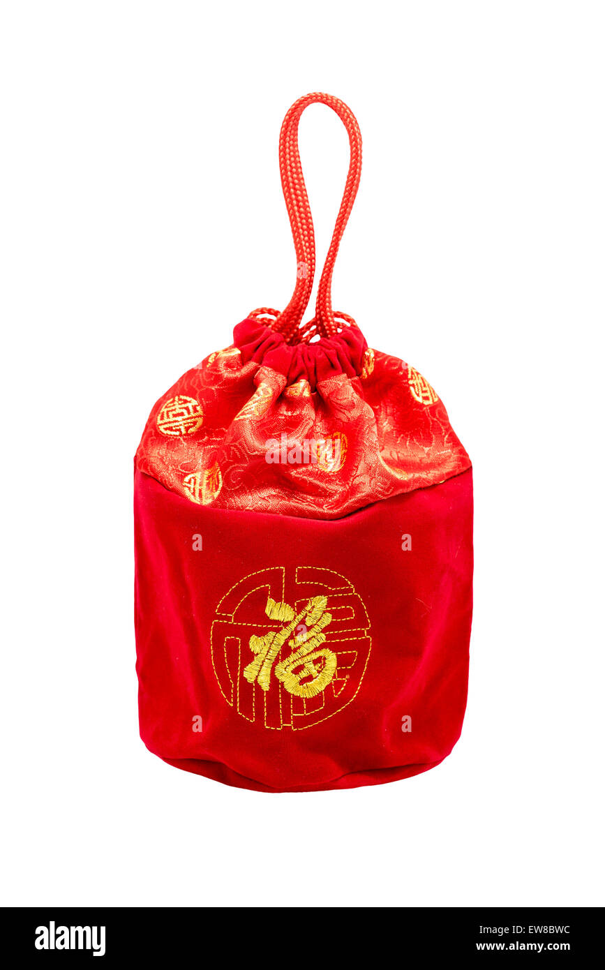 Red pouch for Chinese new year, Isolated on white background Stock ...