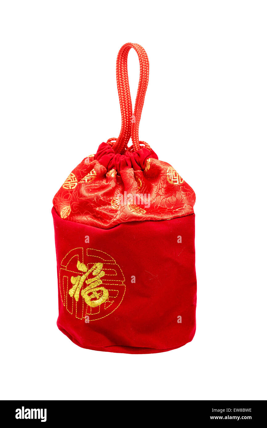 Red pouch for Chinese new year, Isolated on white background Stock ...