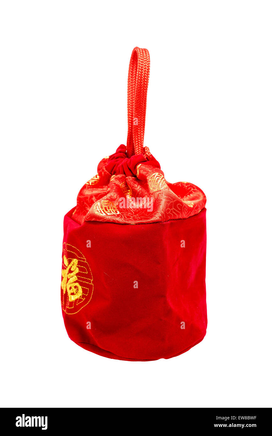 Red pouch for Chinese new year, Isolated on white background Stock ...