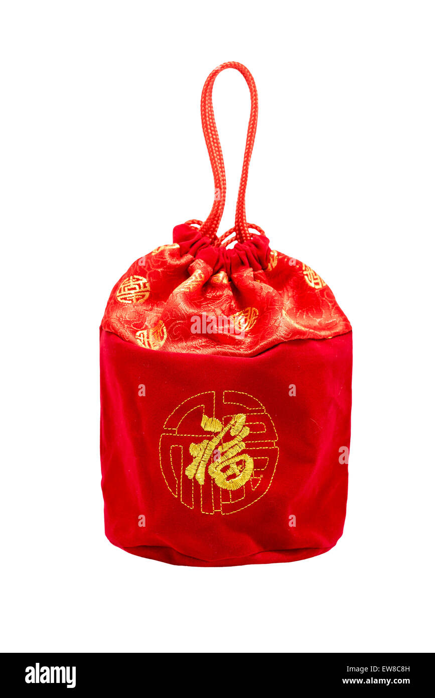 Red pouch for Chinese new year, Isolated on white background Stock ...