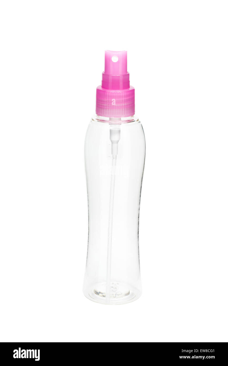 Empty spray bottle isolated on white background Stock Photo - Alamy