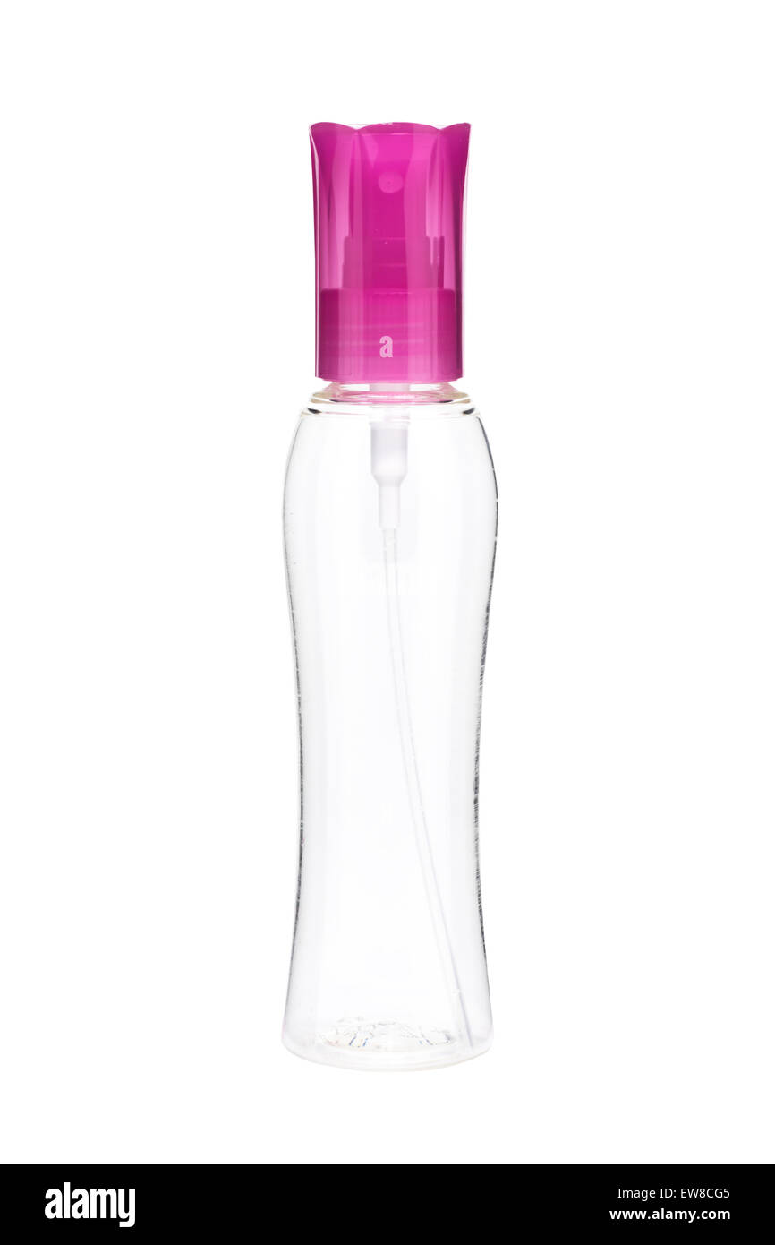 Empty spray bottle isolated on white background Stock Photo - Alamy