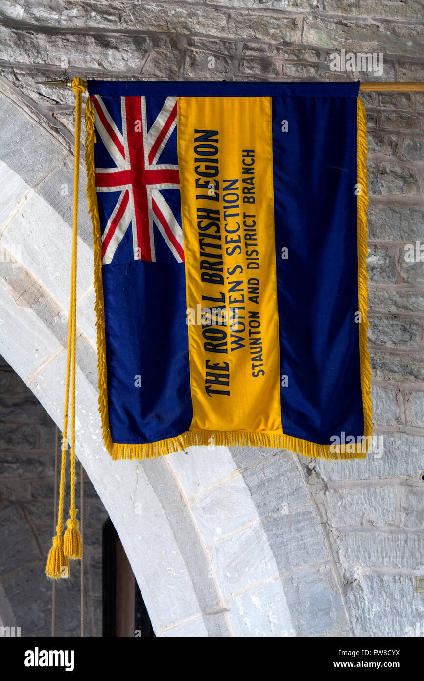 British Legion Women`s Section flag in St. James Church, Staunton, near ...