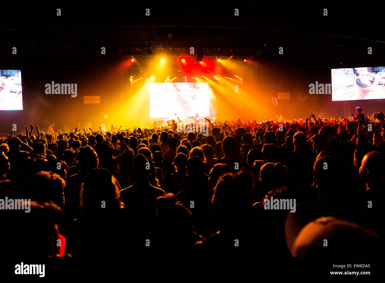 Barcelona, Catalonia, Spain. 20th June, 2015. Festival goers move to ...
